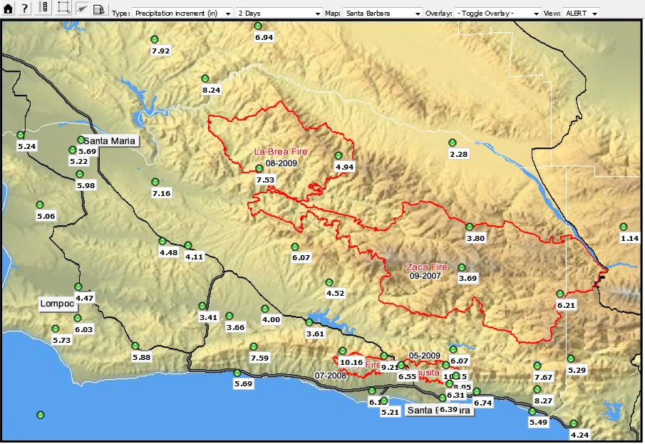 Sunday Rainfall Maps, December 19 - The Santa Barbara Independent