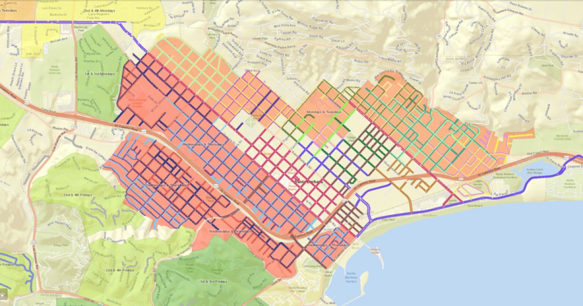 Santa Barbara Launches Interactive Street Sweep Map - The Santa Barbara ...