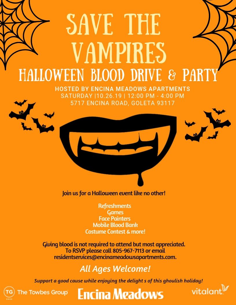 Save the Vampires - Halloween Blood Drive & Party - The Santa Barbara ...
