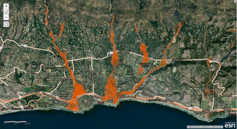 County Releases New Debris Flow Map for Montecito - The Santa Barbara ...