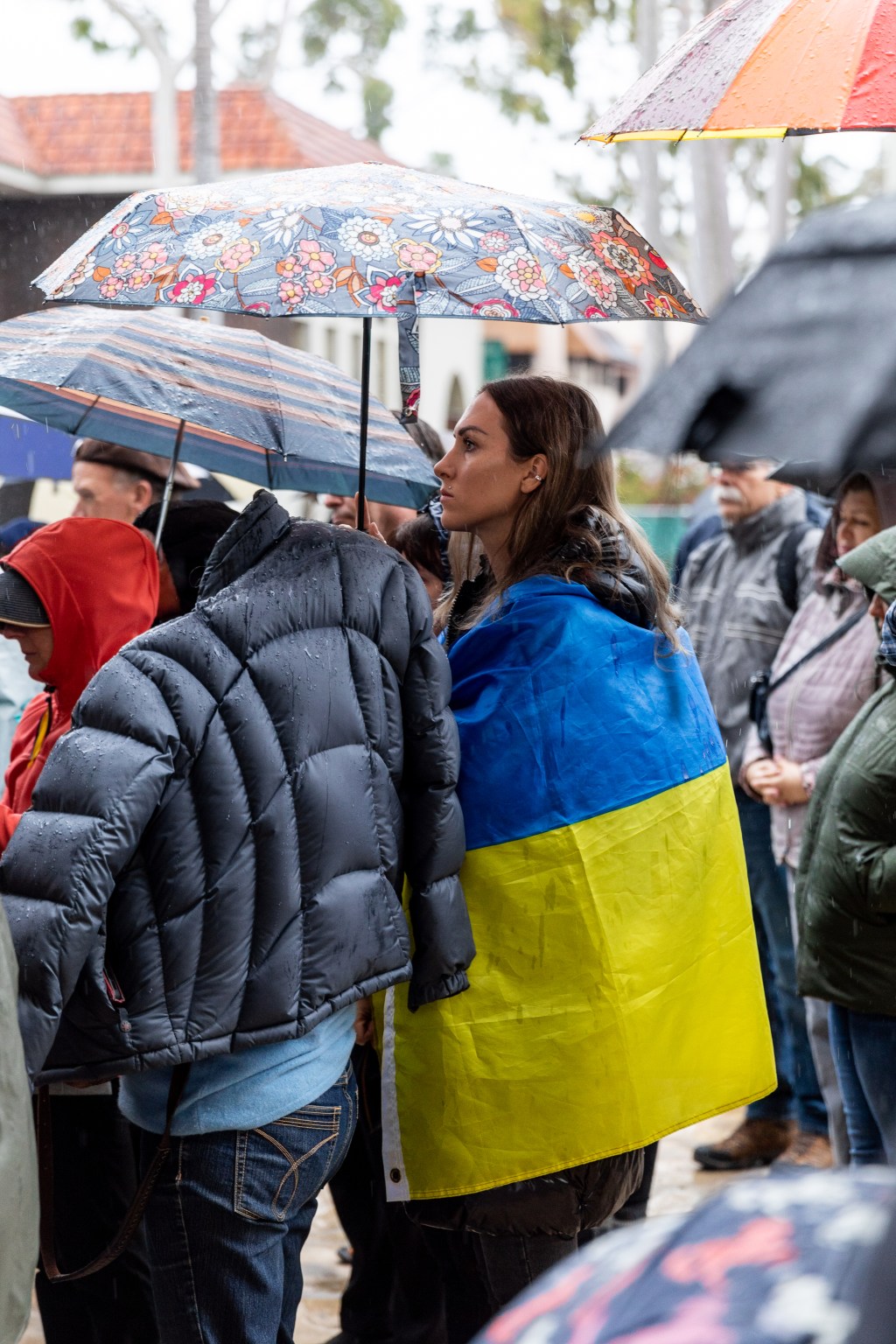 Rainy Rally in Santa Barbara Marks One Year Since Russia Invaded ...