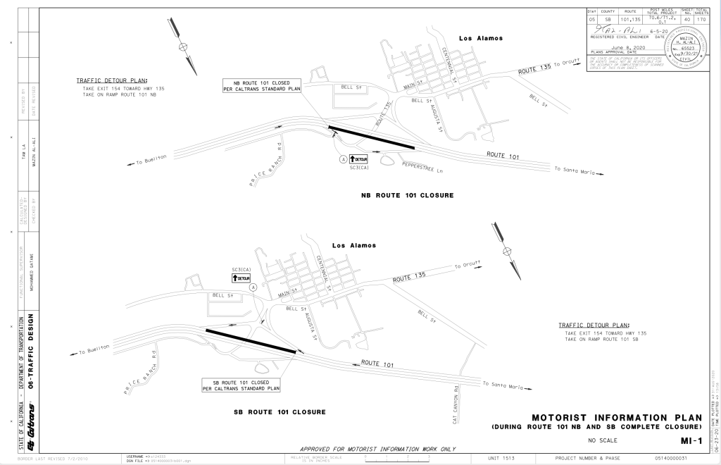 Highway 101 Will Close in North Santa Barbara County for One Night ...