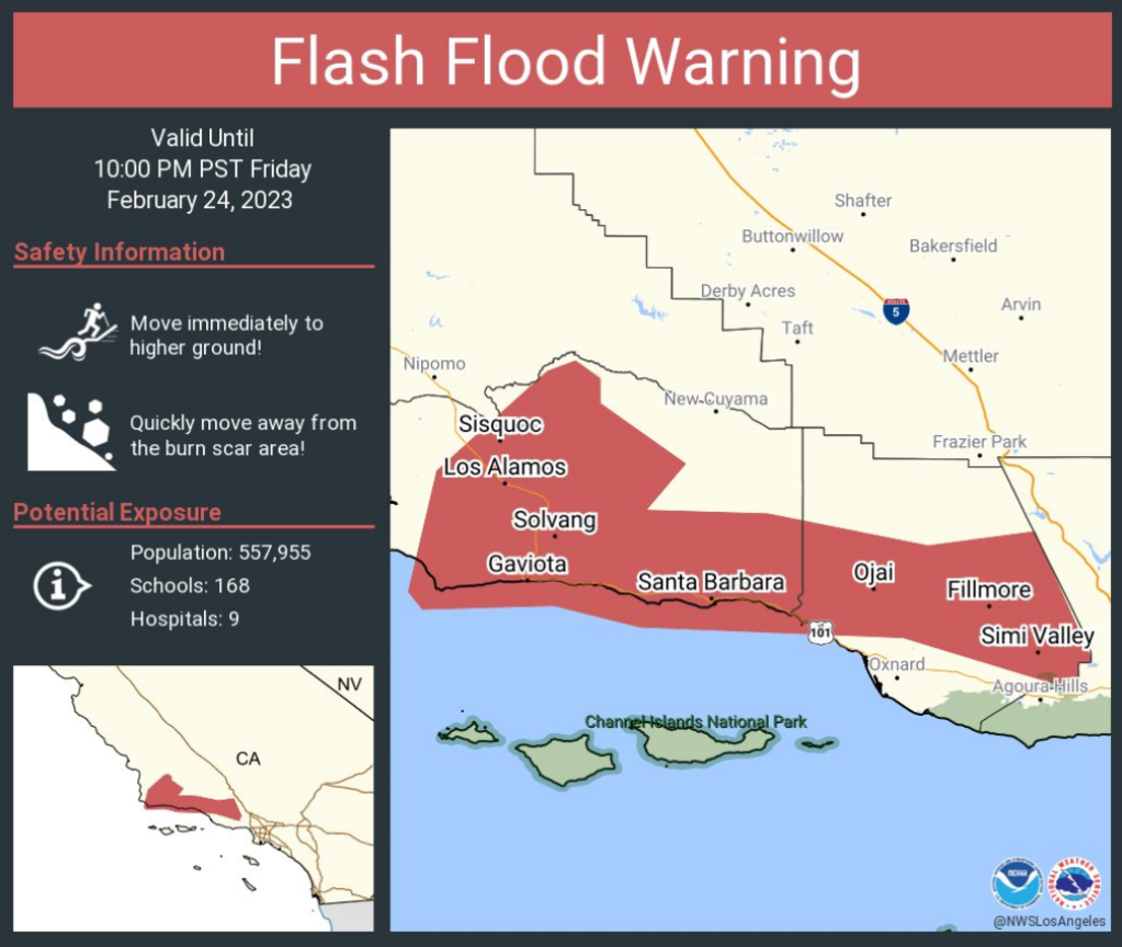 Winter Storm Updates: Flash Flood Warning for Santa Barbara County ...