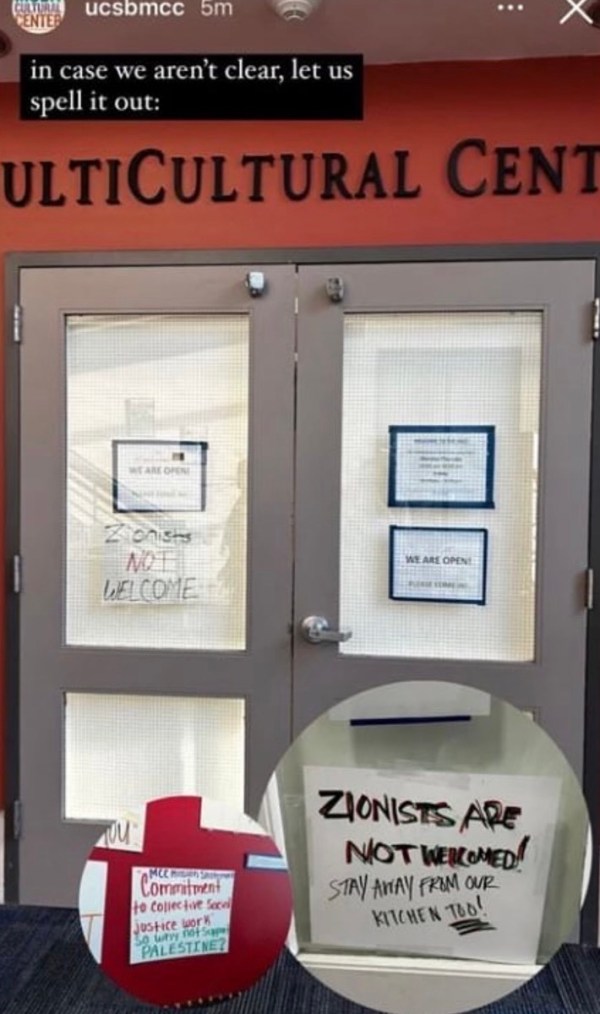 Signs at MultiCultural Center at UC Santa Barbara 'Spell Out' Anti ...