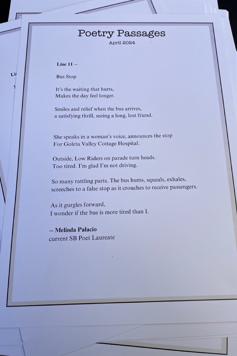 Poetry Passages Hits the Road in Santa Barbara Throughout the Month of ...