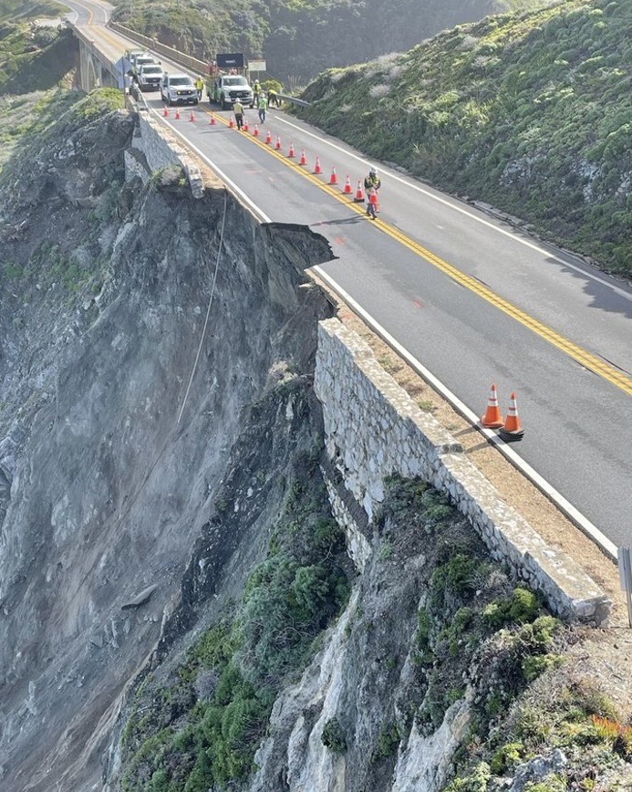 Roadway Collapse on California's Iconic Highway 1 Disrupts Coastal ...
