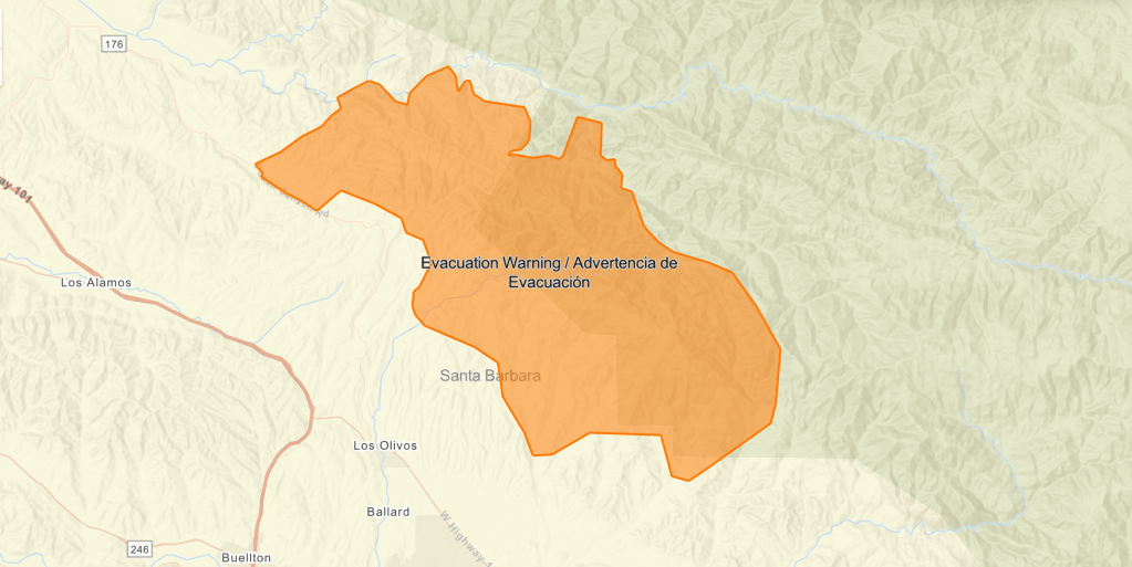 Evacuation Warning Issued for Areas Within and Near the Lake Fire Burn ...