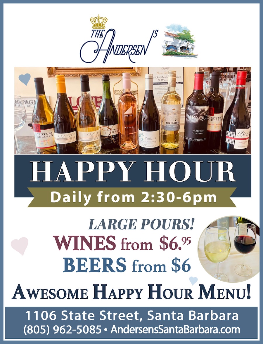 HAPPY HOUR in Santa Barbara Daily at Andersen's!🍷 - The Santa Barbara ...