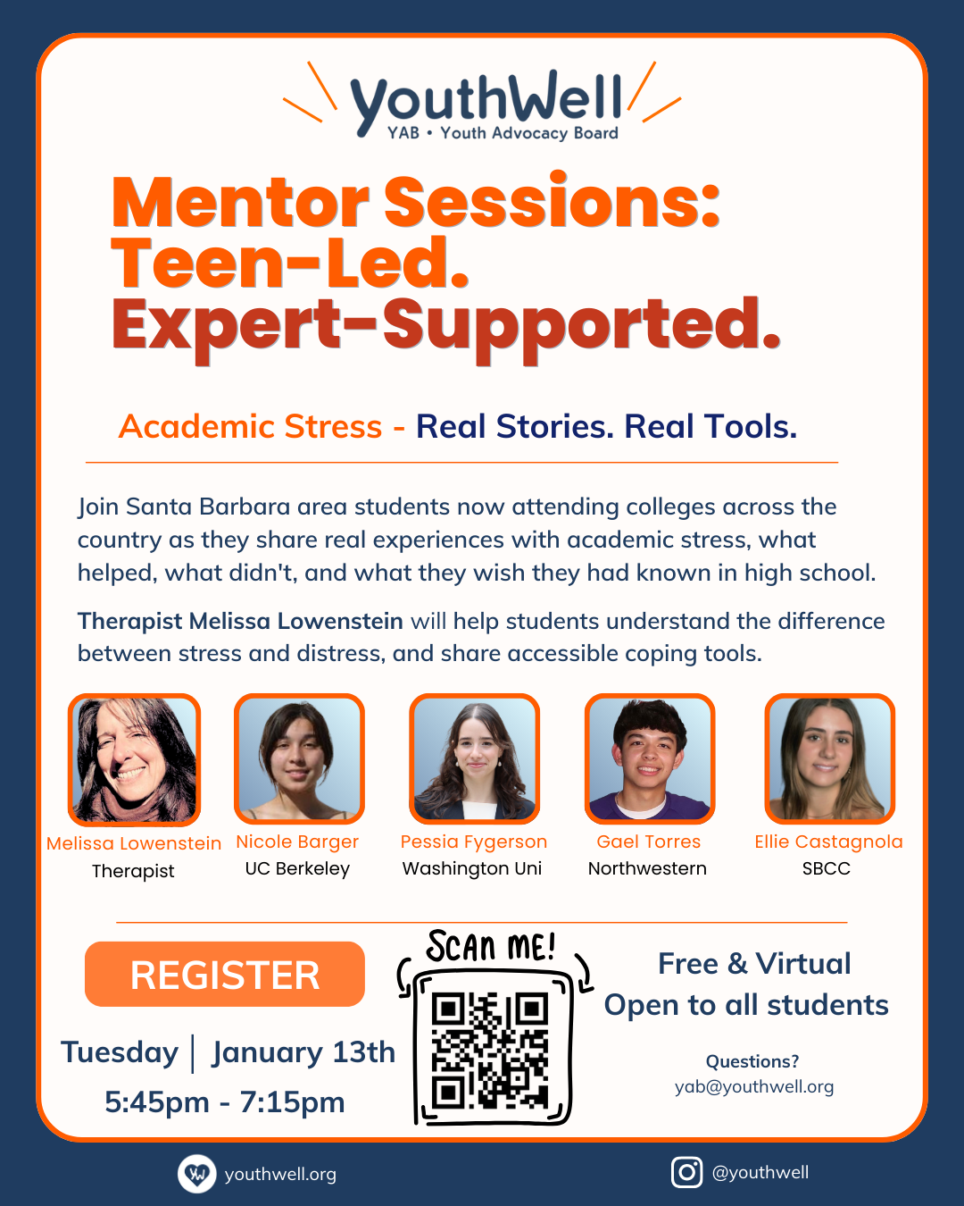 YouthWell Mentor Virtual Sessions: Academic Stress - The Santa Barbara ...