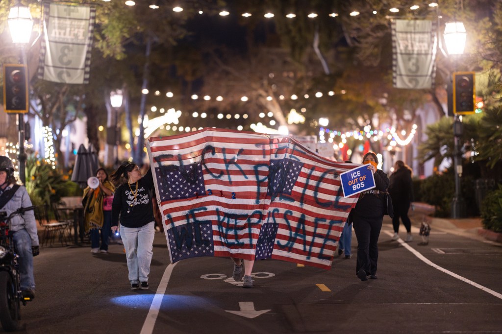 Hundreds March in Santa Barbara Following ICE Pepper Spray Incident ...