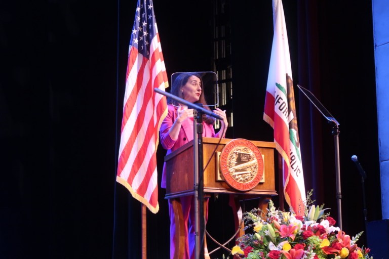 Monique Limón Sworn In as California Senate Leader by Kamala Harris in ...