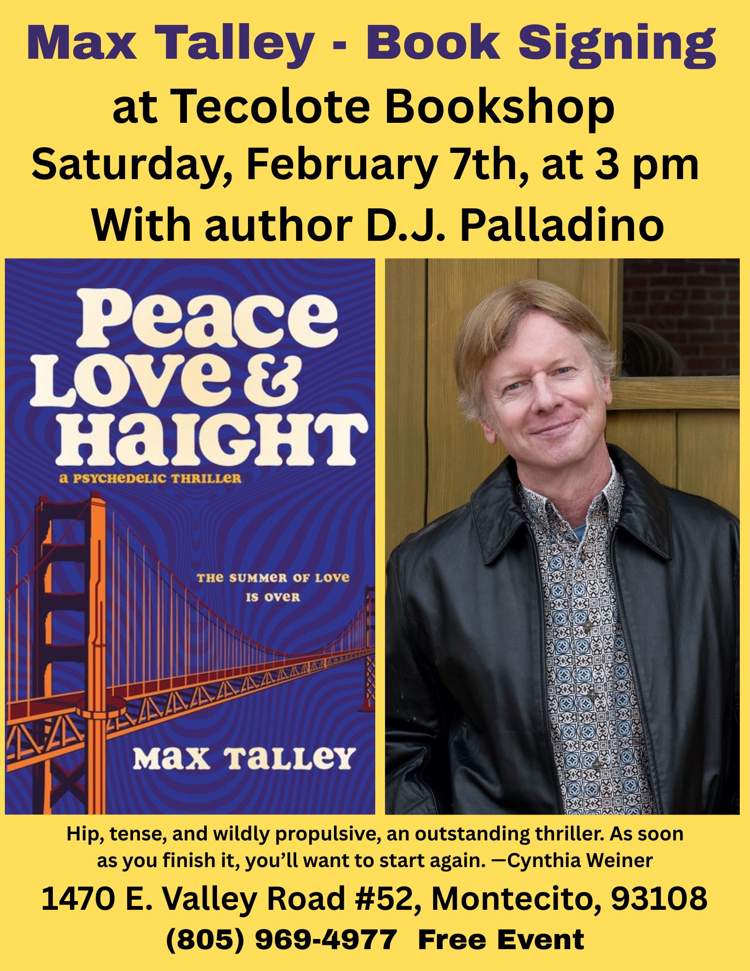 Max Talley Book Event at Tecolote Feb. 7th at 3 pm - The Santa Barbara ...