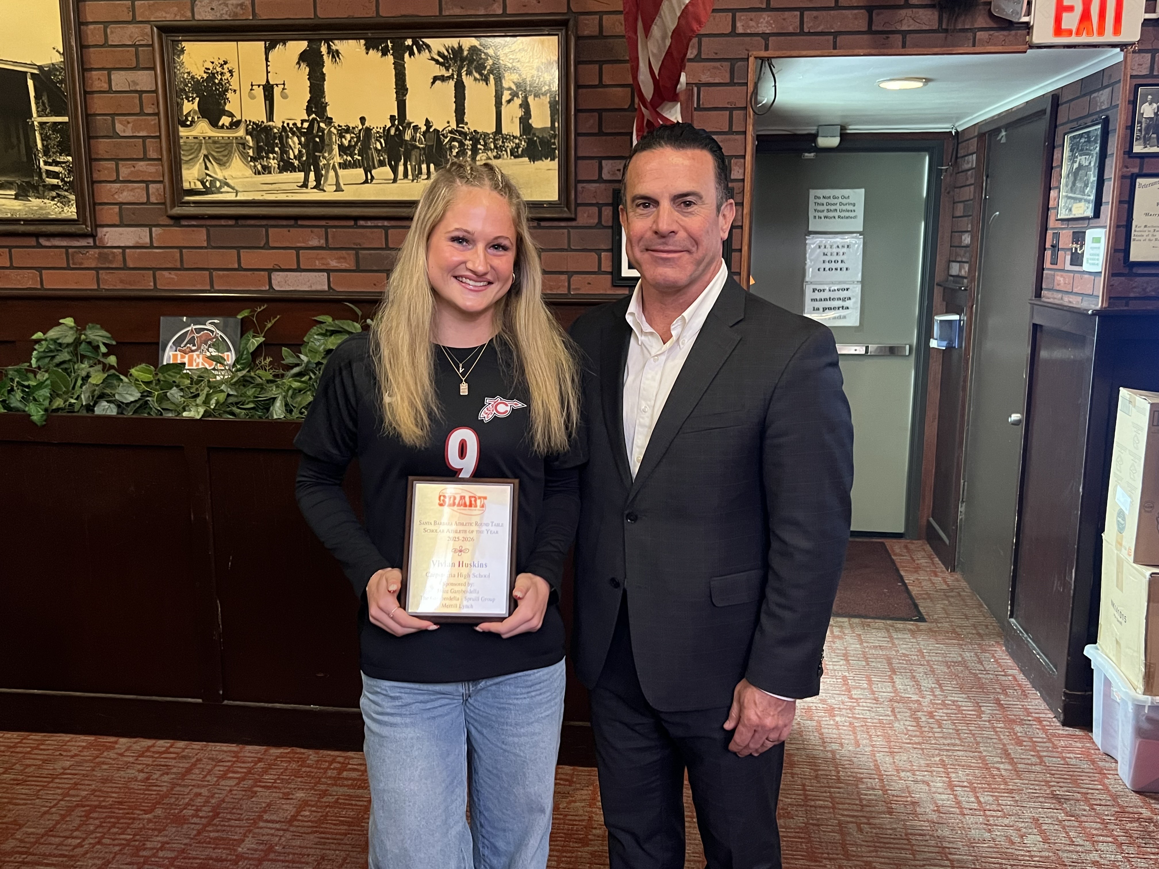 SBART Press Luncheon: Vivian Huskins Receives Carpinteria High Scholar ...